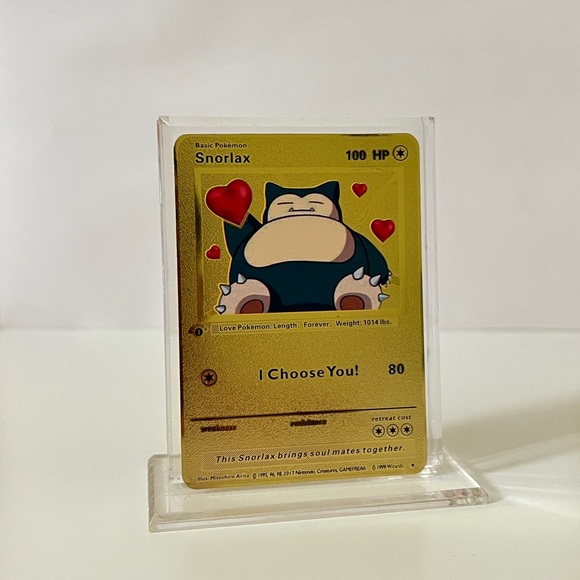 Pokemon | Other | Pokmon Snorlax I Choose You Metal Gold Card ...